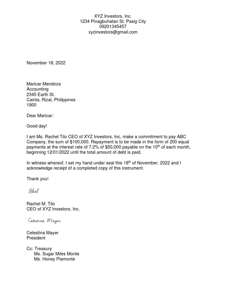 Payment Commitment Notice | PDF