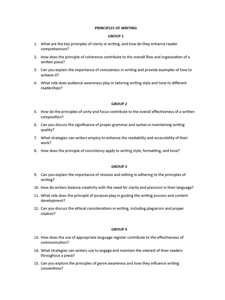 Groups-Principles of Writing | PDF