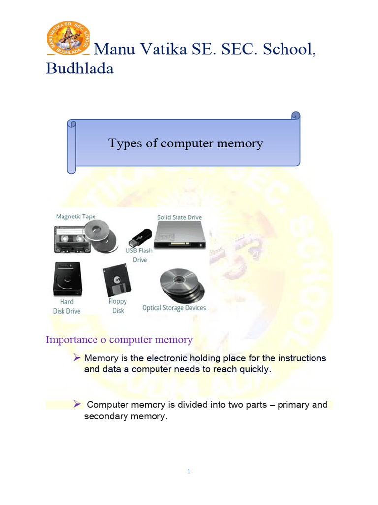 Types of Computer Memory | PDF