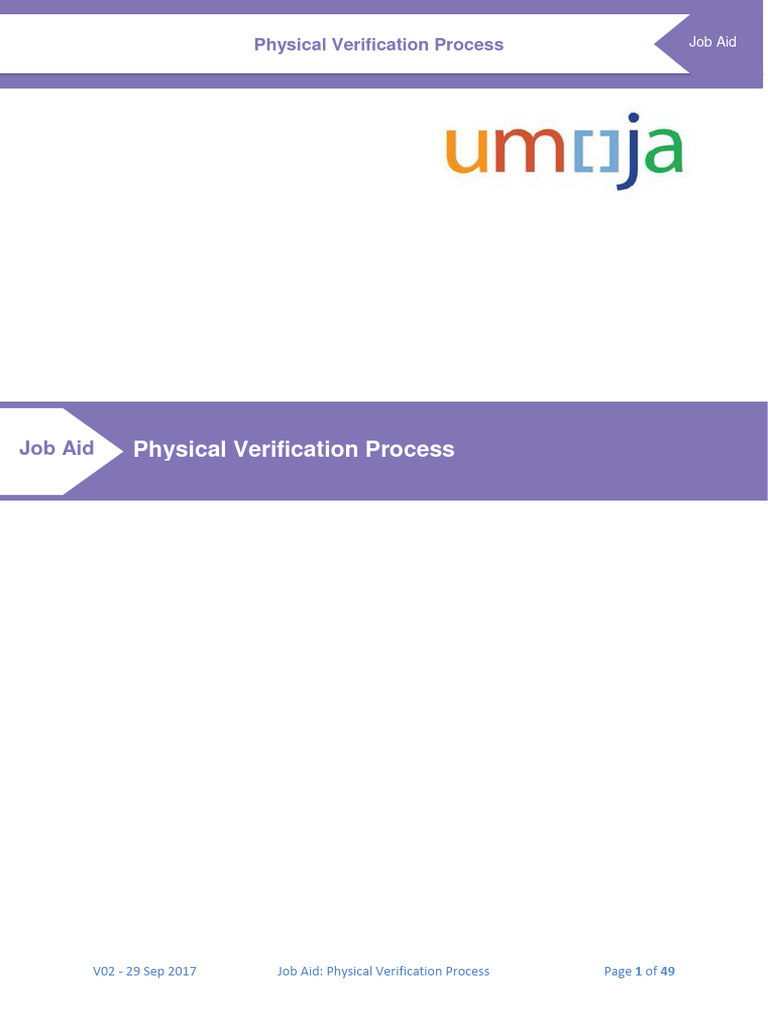 Job-Aid Physical Verification Process v2 29 Sep 2017 | PDF ...