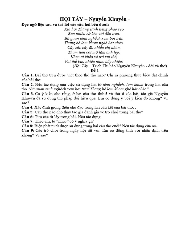 BÀI TẬP HỘI TÂY | PDF