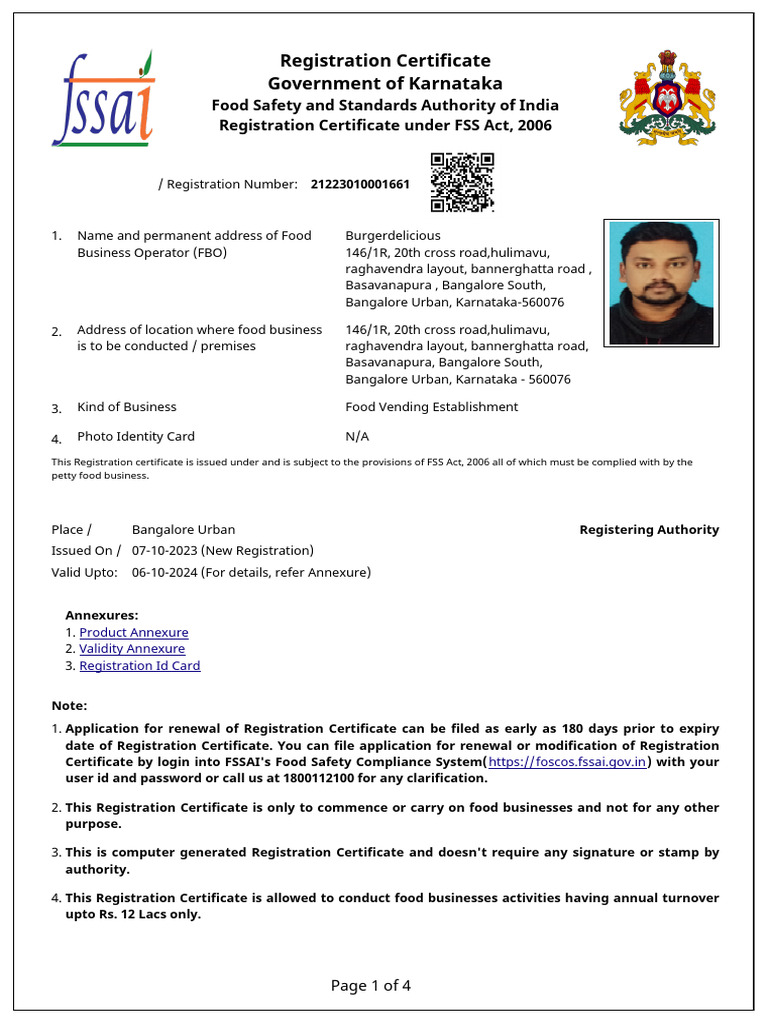 Registration Certificate Government of Karnataka | PDF | Identity ...