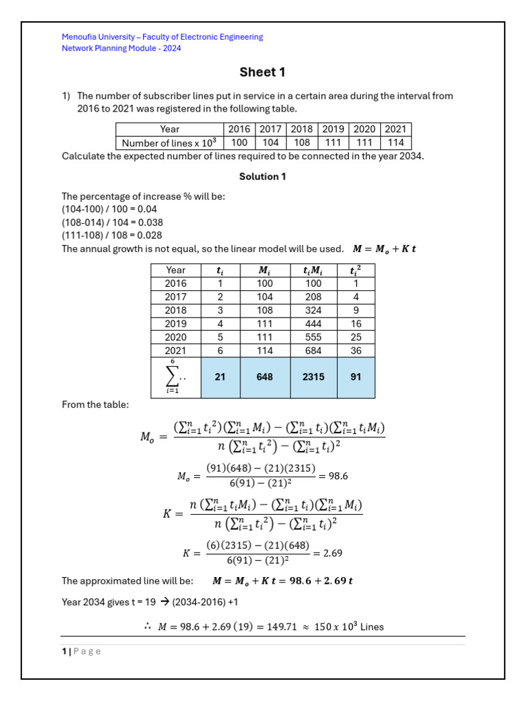 Sheet 1 Forecasting | PDF | Applied Mathematics