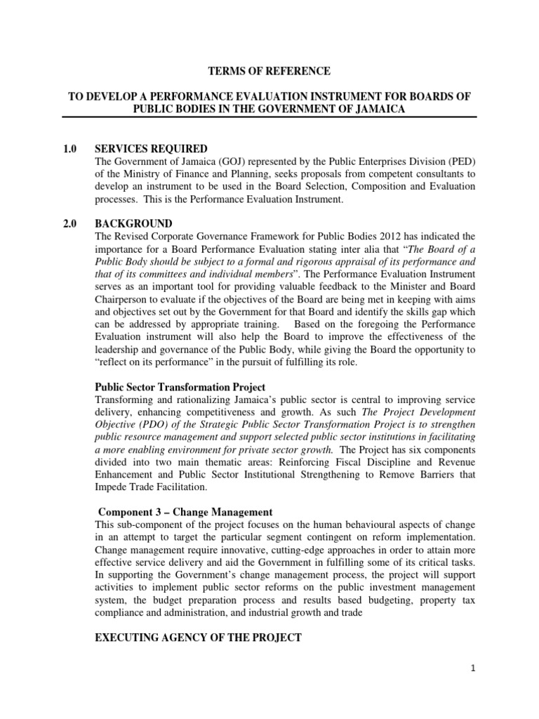 TOR For Board Performance Evaluation - 5 | PDF | Governance | Evaluation