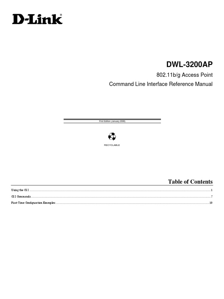 Dwl-3200ap Cli Manual | PDF | Wireless Access Point | Wireless Lan