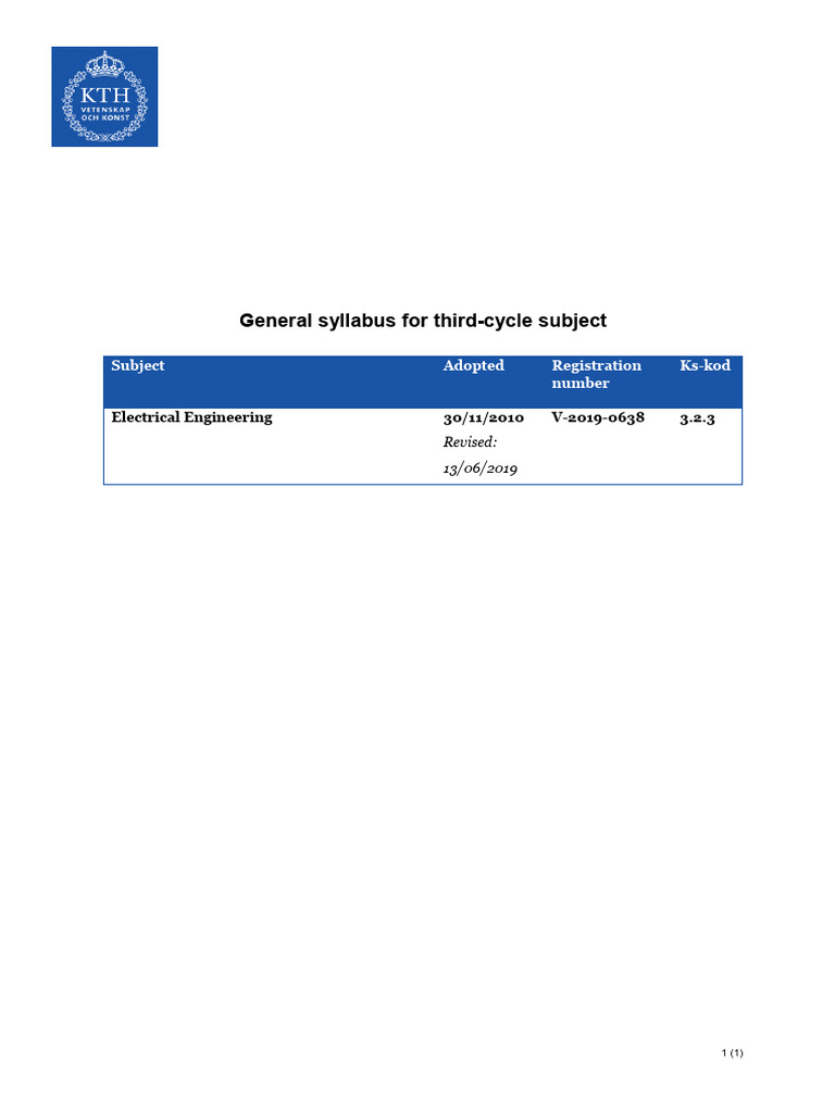 General Syllabus Electrical Engineering 2019 | PDF | Thesis | Academic ...
