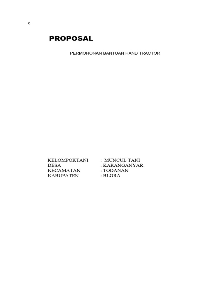 Proposal Traktor Ngatimin | PDF