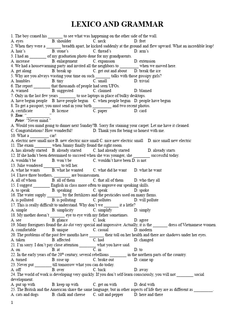 Lexico and Grammar | PDF