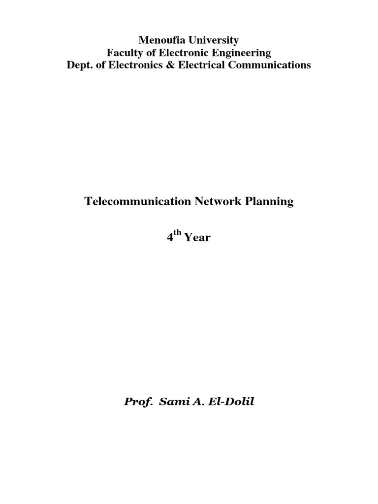 Network Planning To Students | PDF | Duplex (Telecommunications) | Computer Network