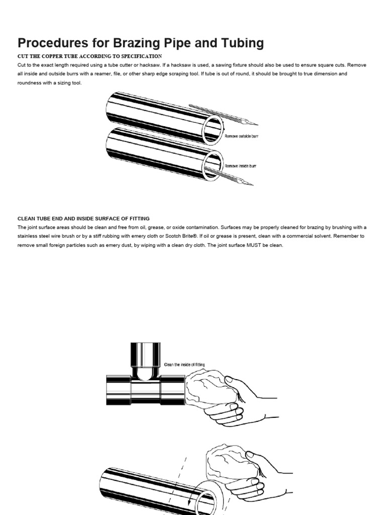 Procedures For Brazing Pipe and Tubing | PDF | Pipe (Fluid Conveyance ...