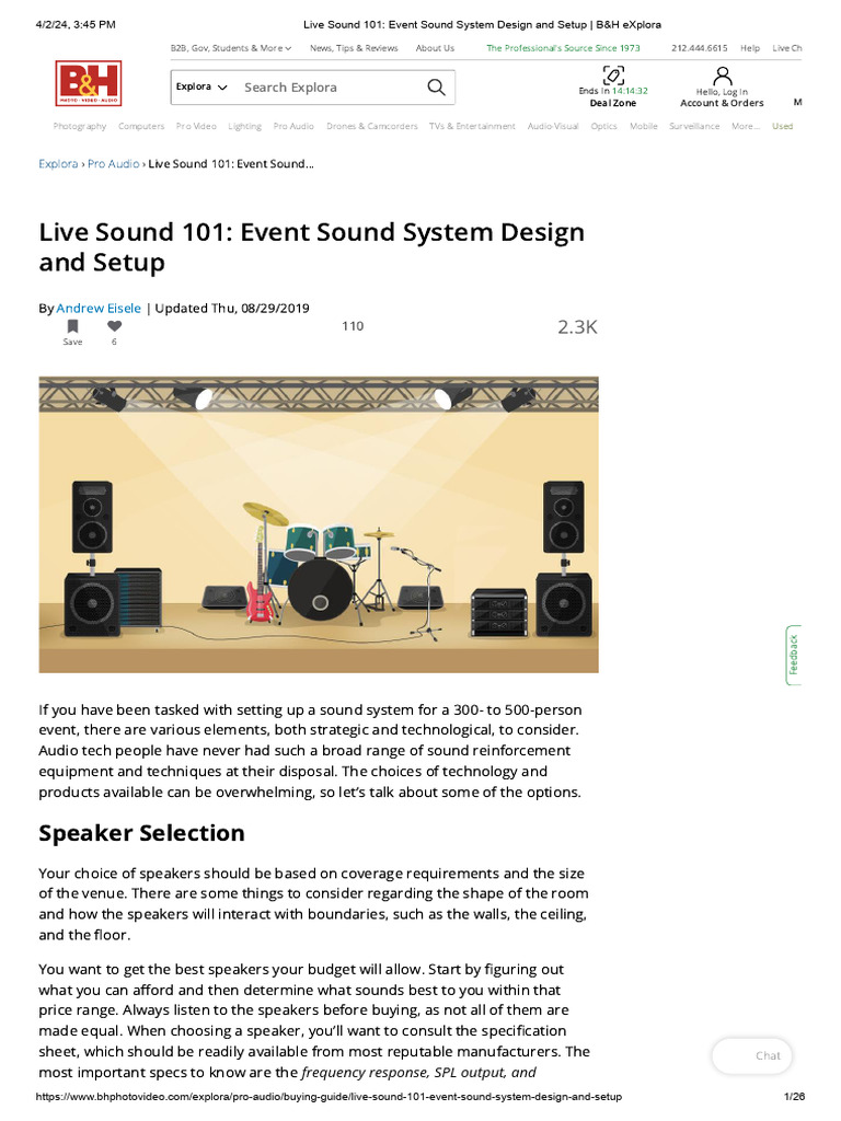 Live Sound 101 - Event Sound System Design and Setup - B&H EXplora ... Live Sound 101 - Event Sound System Design and Setup - B&H EXplora ...