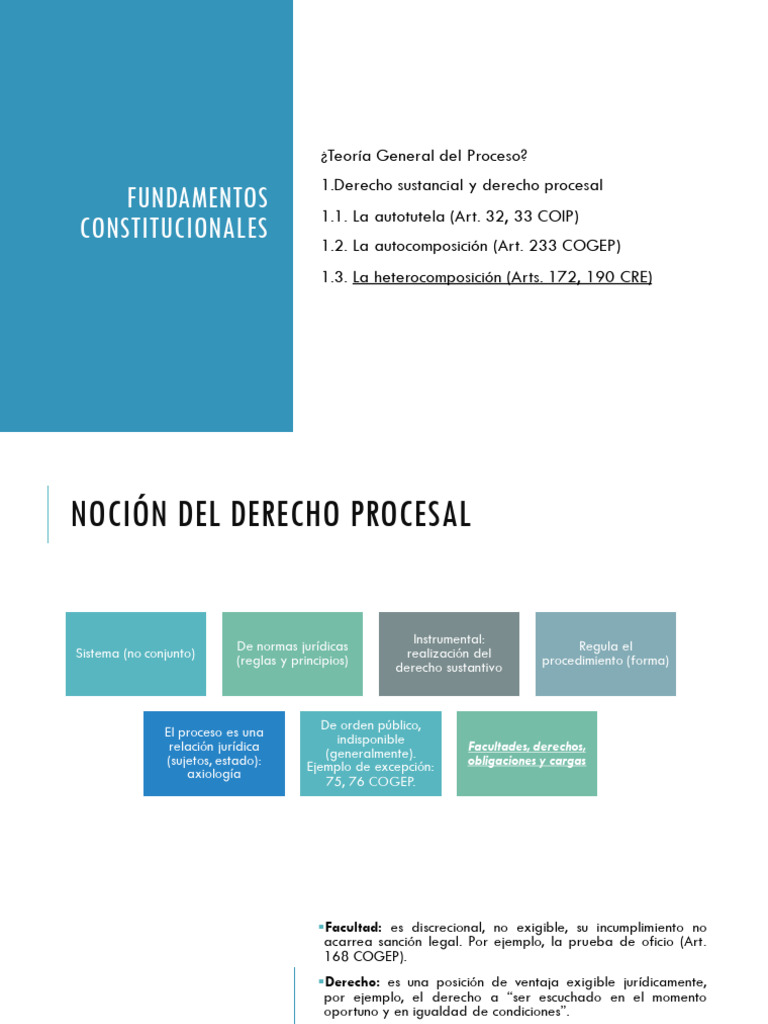 Intro. Derecho Procesal - Diapositivas | PDF | Mandato | Jurisdicción