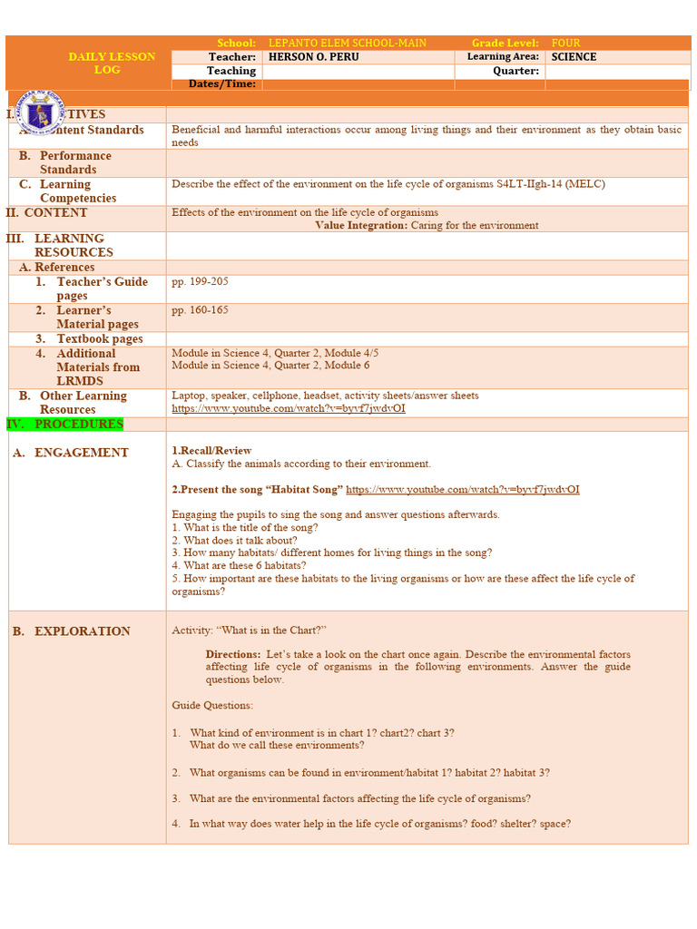 SCIENCE-4-COT (2) | PDF | Water | Habitat