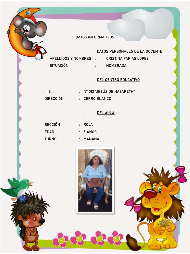 DATOS INFORMATIVOS | PDF | Maestros | Salón de clases