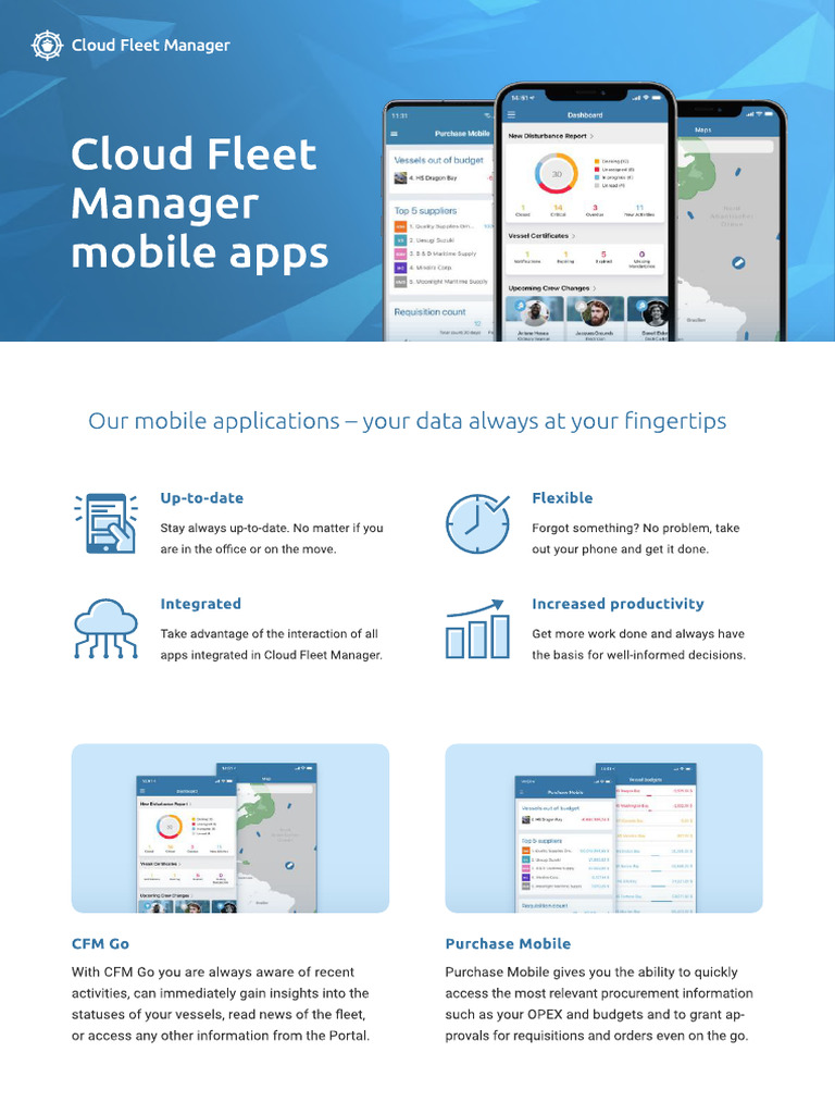 Hanseaticsoft Cloud Fleet Manager Mobile Apps Fact Sheet | PDF