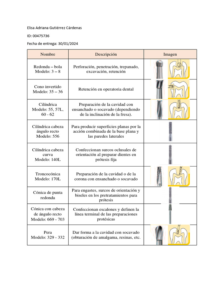 Fresas Dentales | PDF