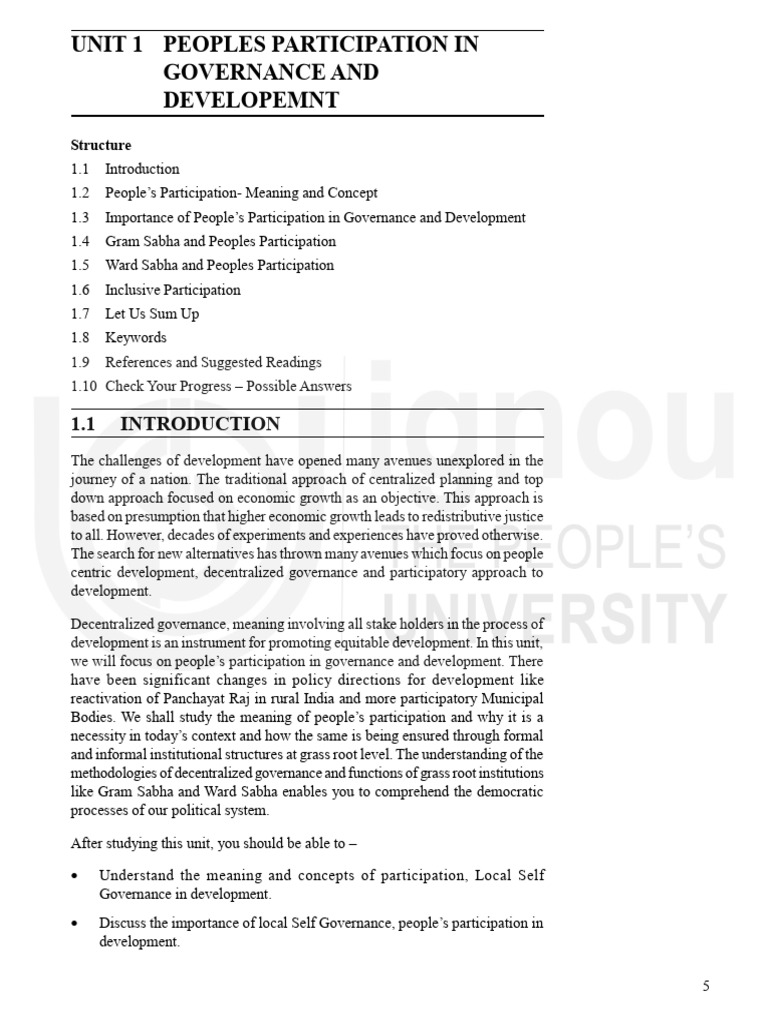 Unit1 Rural Development | PDF | Governance | Empowerment