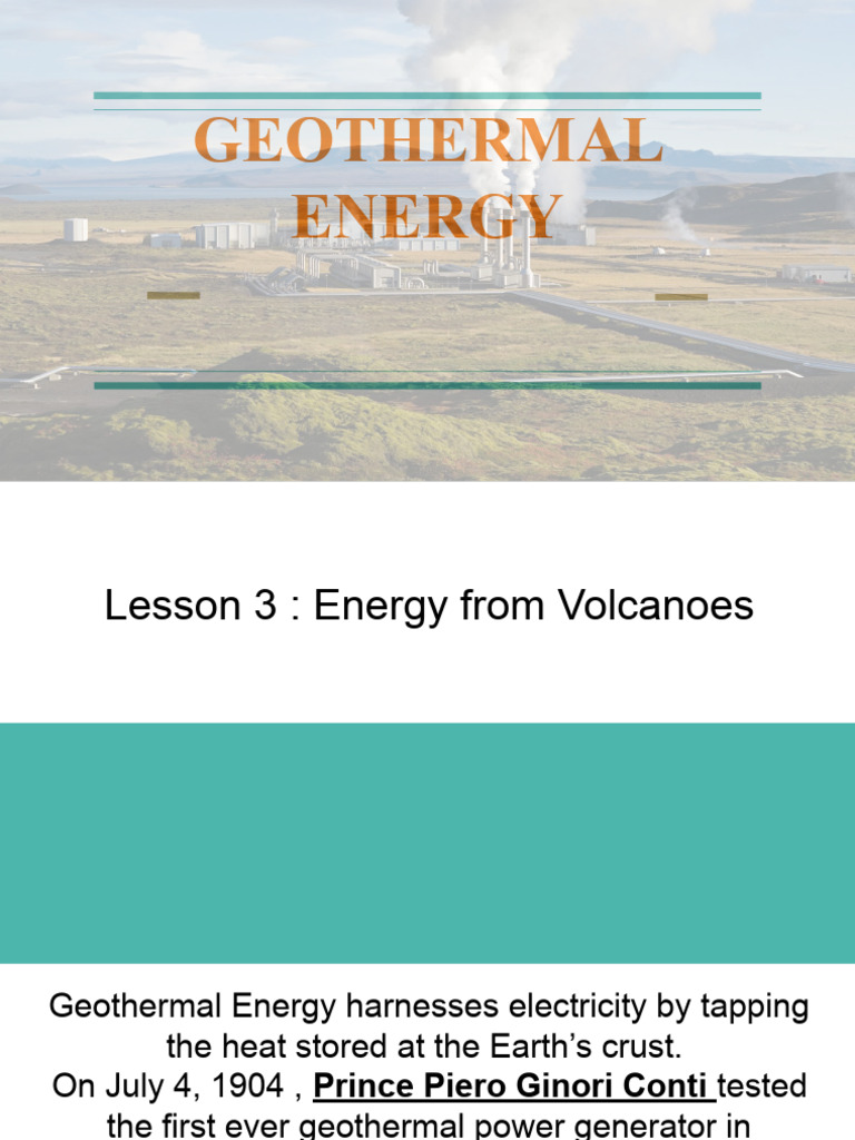 Geothermal Energy Lesson 23 24 | PDF