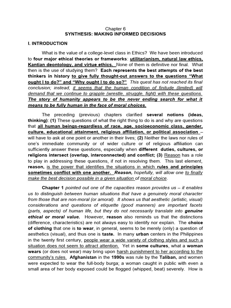 Ethics Chapter Vi Pdf Rationality Relativism
