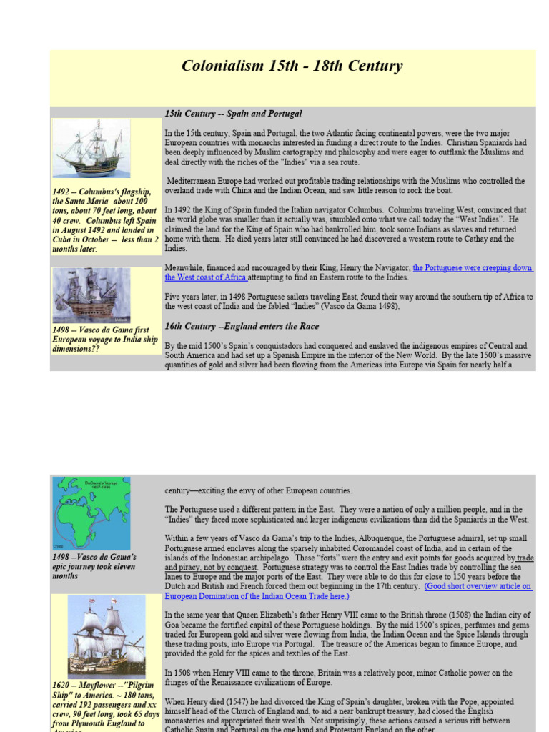 Colonialism 15th | PDF | East India Company | Christopher Columbus