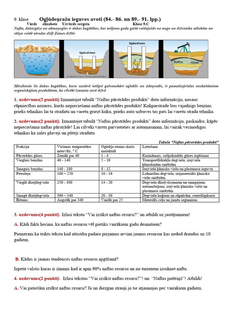 Elizabete Sergeta Darbs Kimija | PDF