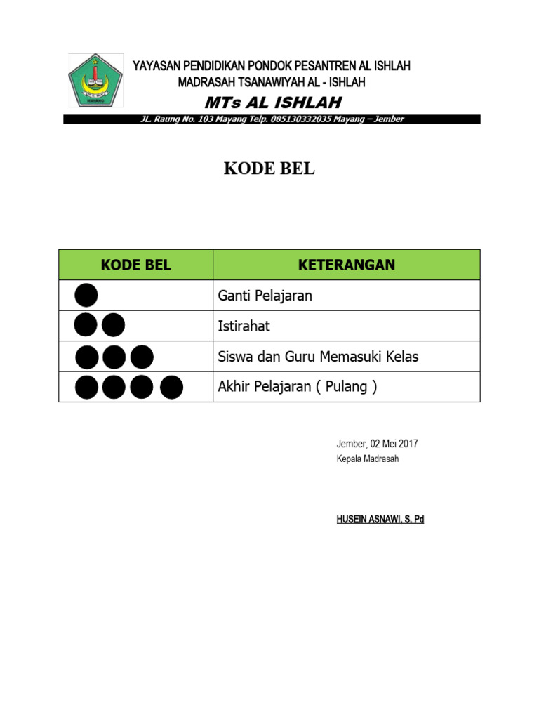 Kode Bel | PDF