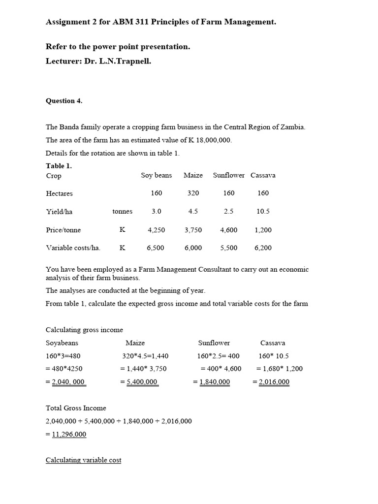 Assignment 2 For ABM 311 Principles of Farm Management | PDF | Balance Sheet | Equity (Finance)