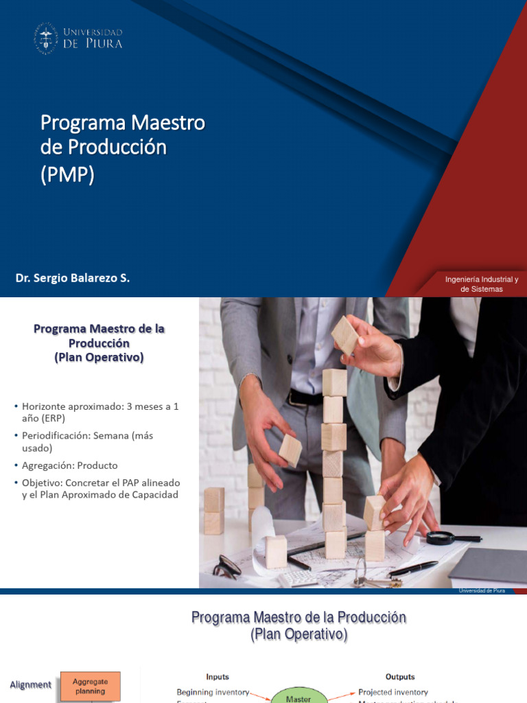 Programa Maestro de Producción (PMP) : Dr. Sergio Balarezo S | PDF