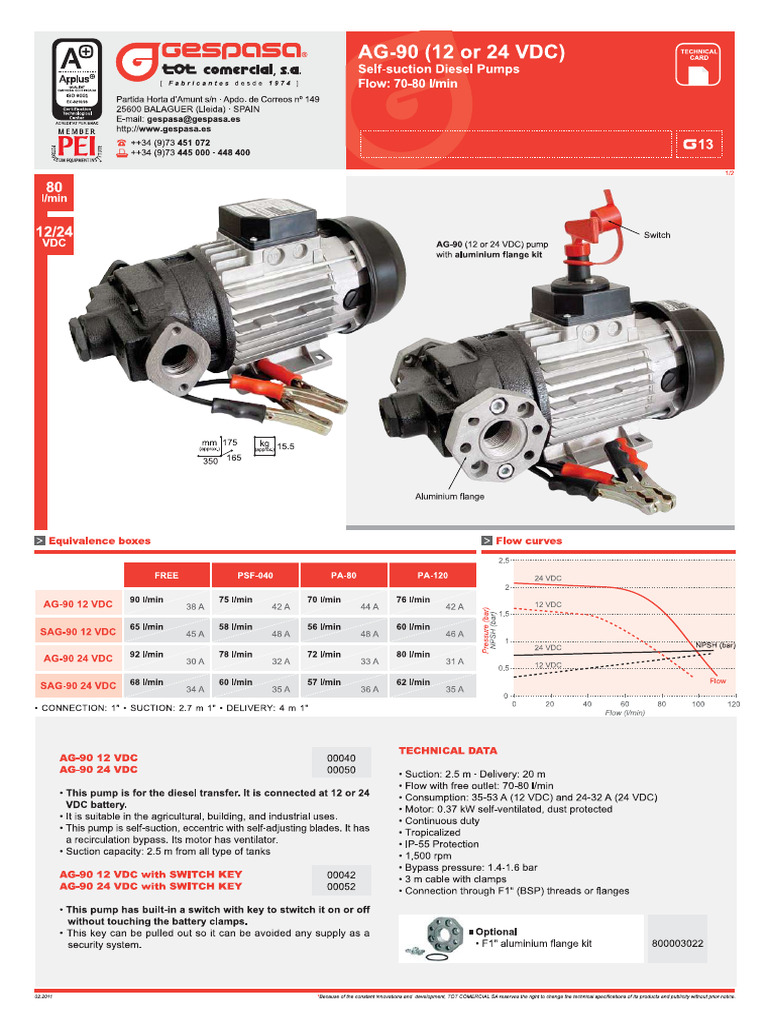 AG-90 12 - 24V Pump | PDF