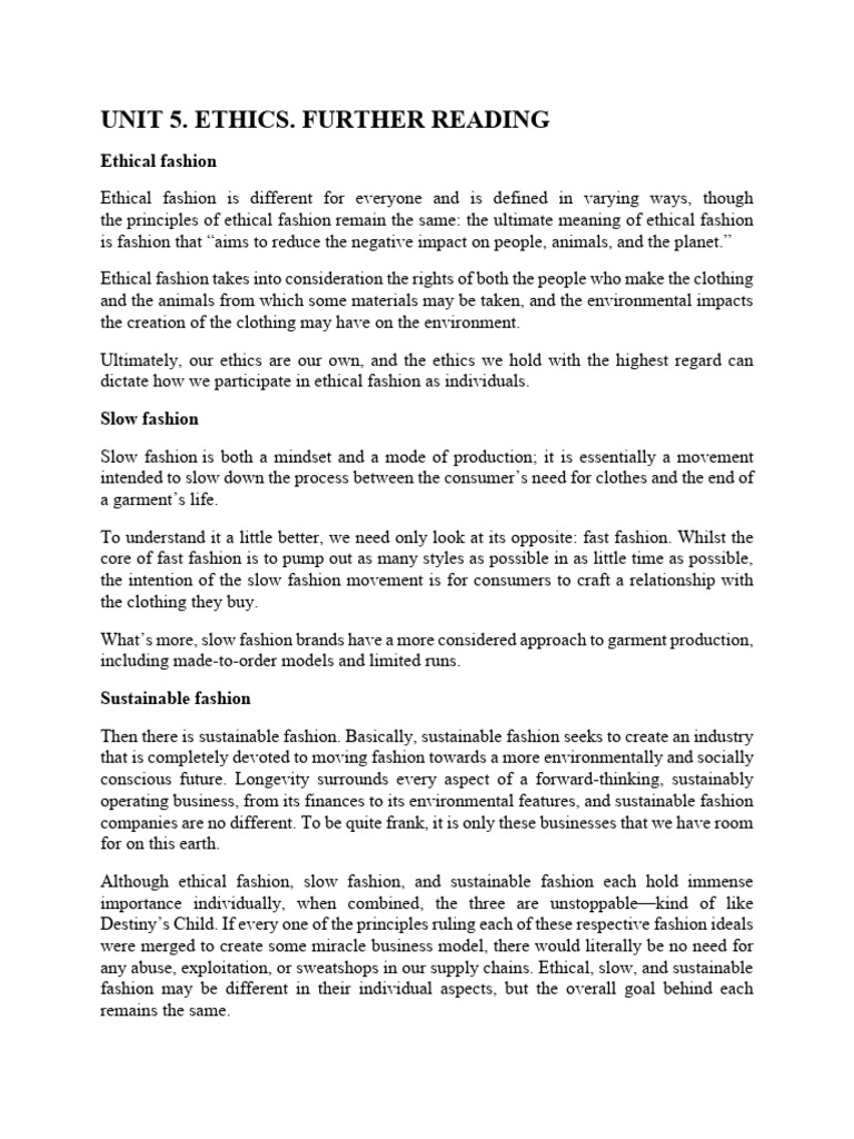 Understanding Ethical Fashion Principles | PDF | Fashion | Economies