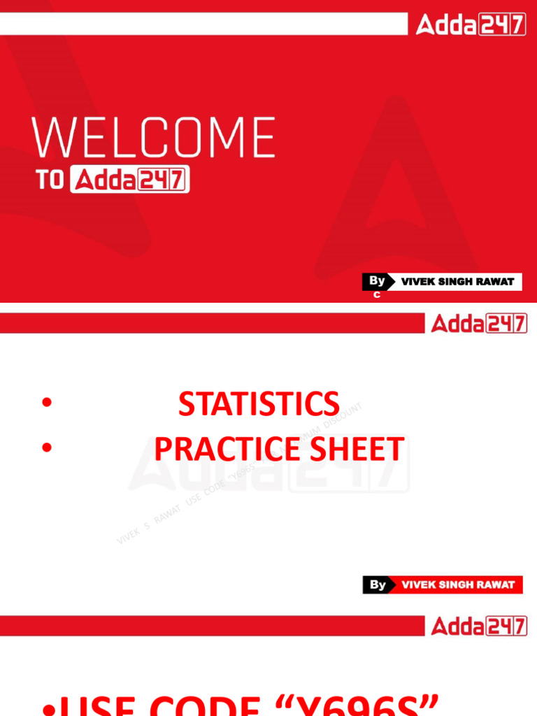 Statistics Practise Sheet | PDF