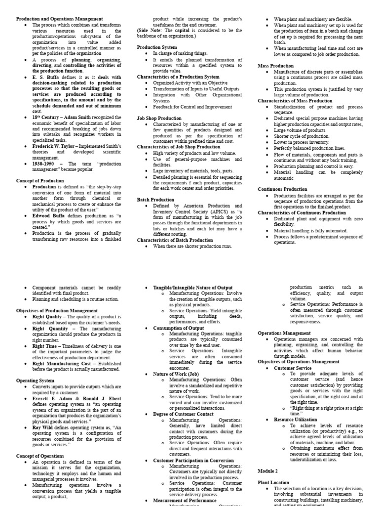 Production and Operations Management (Finished) | Download Free PDF | Operations Management ...