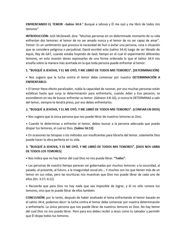 Enfrentando El Temor | PDF