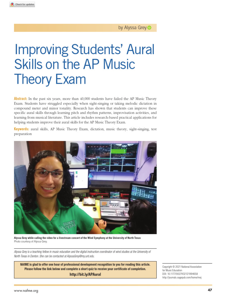 Improving Students' Aural Skills On The AP Music Theory Exam | PDF ...