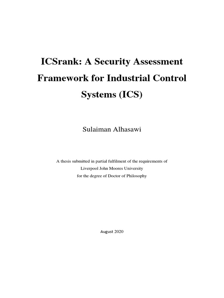 ICSrank - A Security Assessment | PDF | Scada | Computer Security