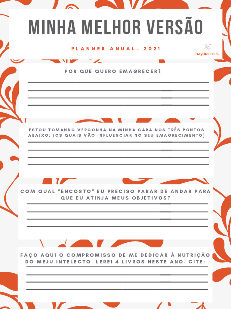 Planner Sua Melhor Versao | PDF
