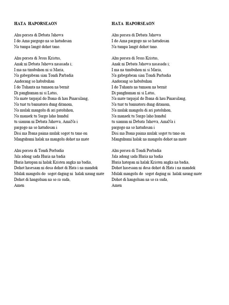 Hata Haporseaon | PDF