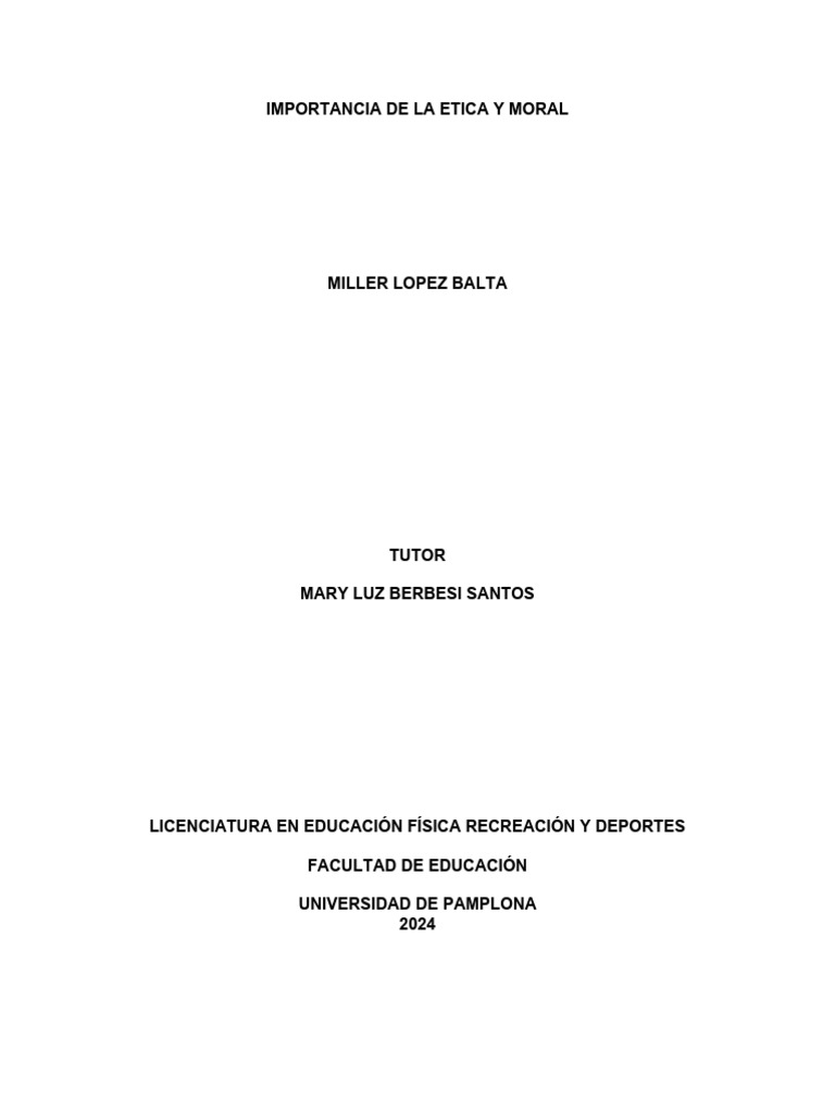 IMPORTANCIA DE LA ETICA Y MORAL | PDF | Moralidad | Comportamiento