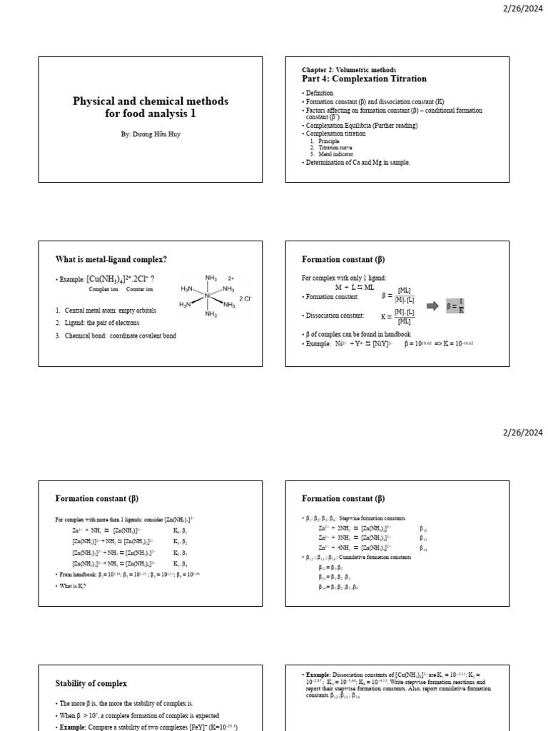 C2.3 Complexation Titration | PDF | Titration | Chemistry