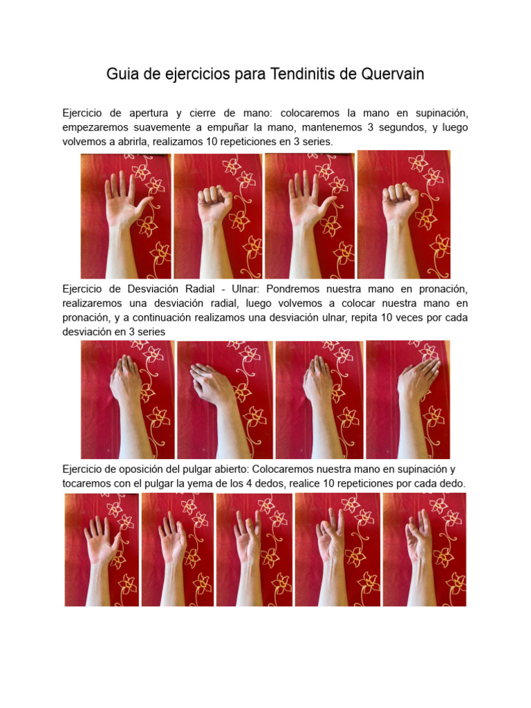 Guia de Ejercicios para Tendinitis de Quervain | PDF