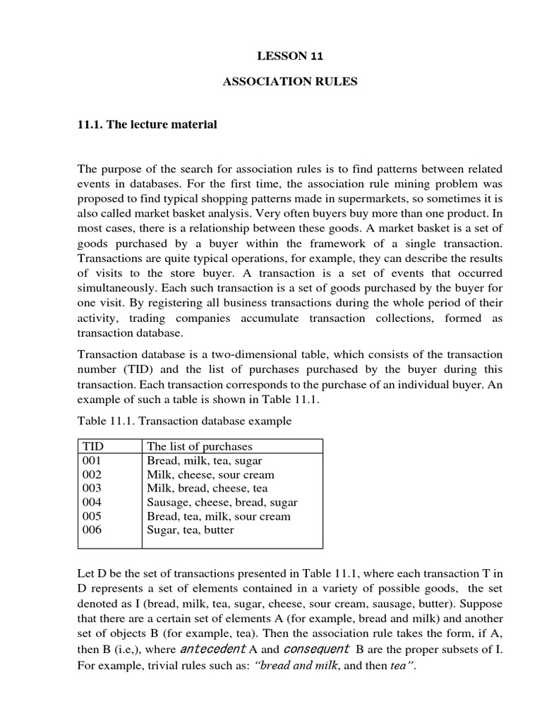 Iws 11 Association Rules | PDF | Applied Mathematics | Data