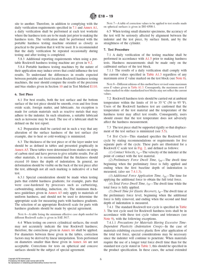 ASTM E18 (2019) - Part6 | PDF | Hardness | Accuracy And Precision