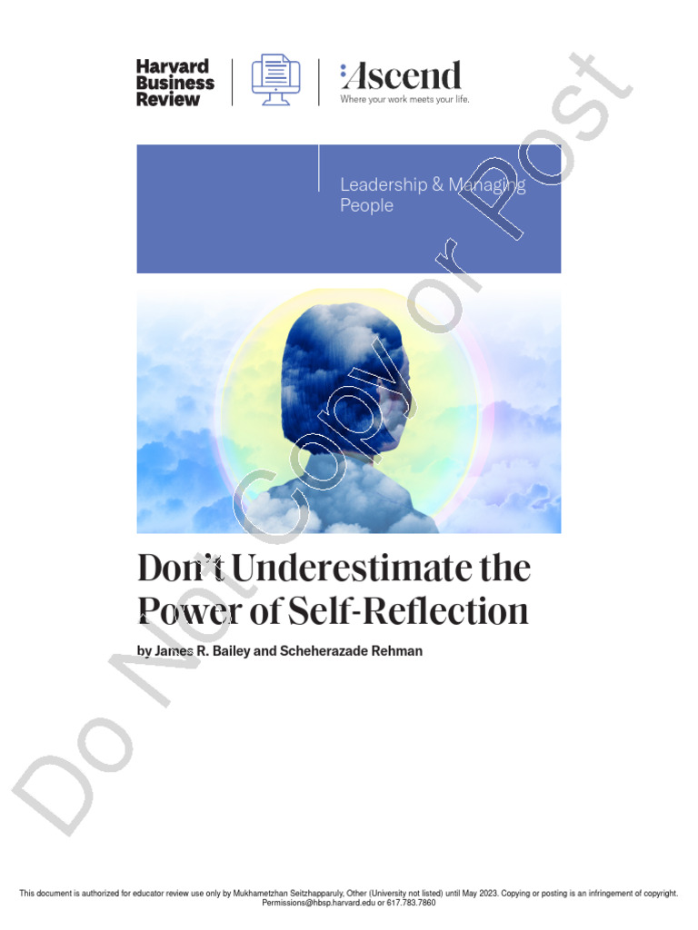 Power Of Self Reflection Pdf Learning Copyright