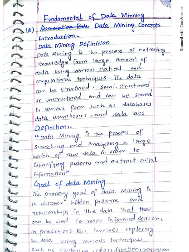 Data Mining Handwritten Notes Rotated1 | PDF
