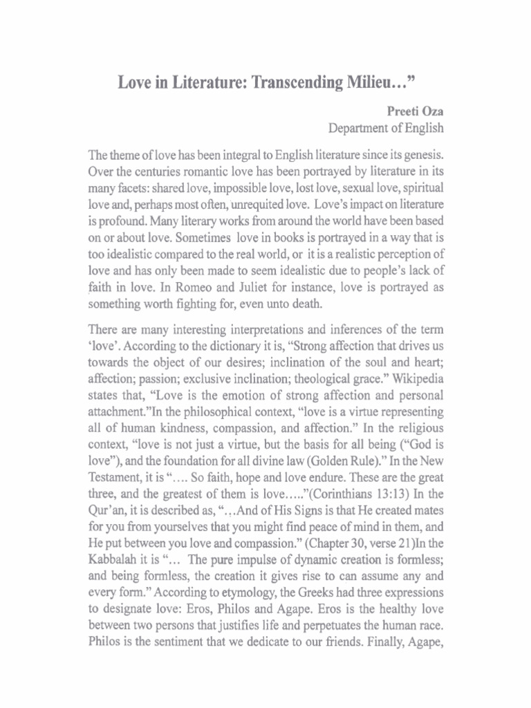 Exploring Love's Themes in Literature | PDF | Love | Helen Of Troy