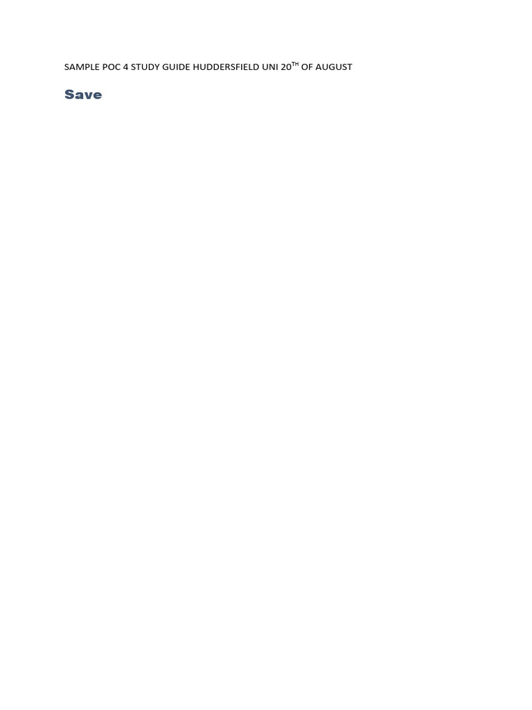 Sample Poc 4 Study Guide Huddersfield Uni 20th of August | PDF | Breach ...