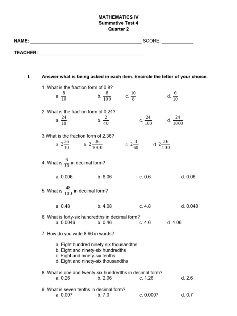 Mathematics Iv-St4 | PDF | Elementary Mathematics | Mathematical Objects