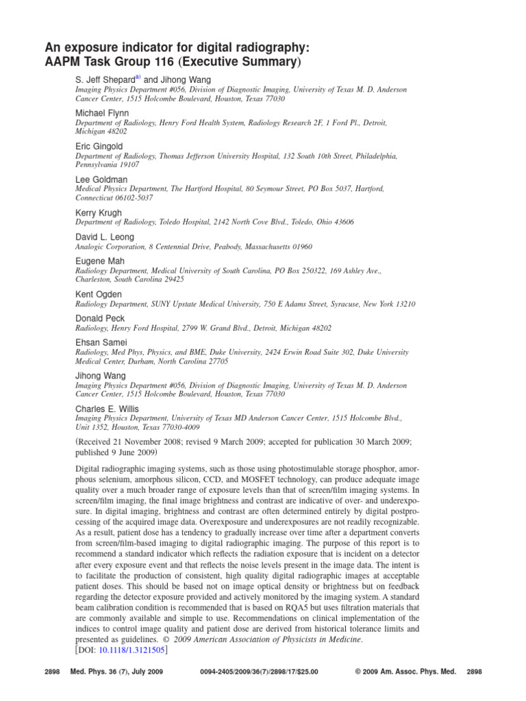 An Exposure Indicator For Digital Radiog | Download Free PDF ...