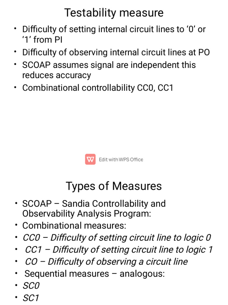 SCOAP Testability Measures Guide | PDF | Logic Gate | Digital Electronics