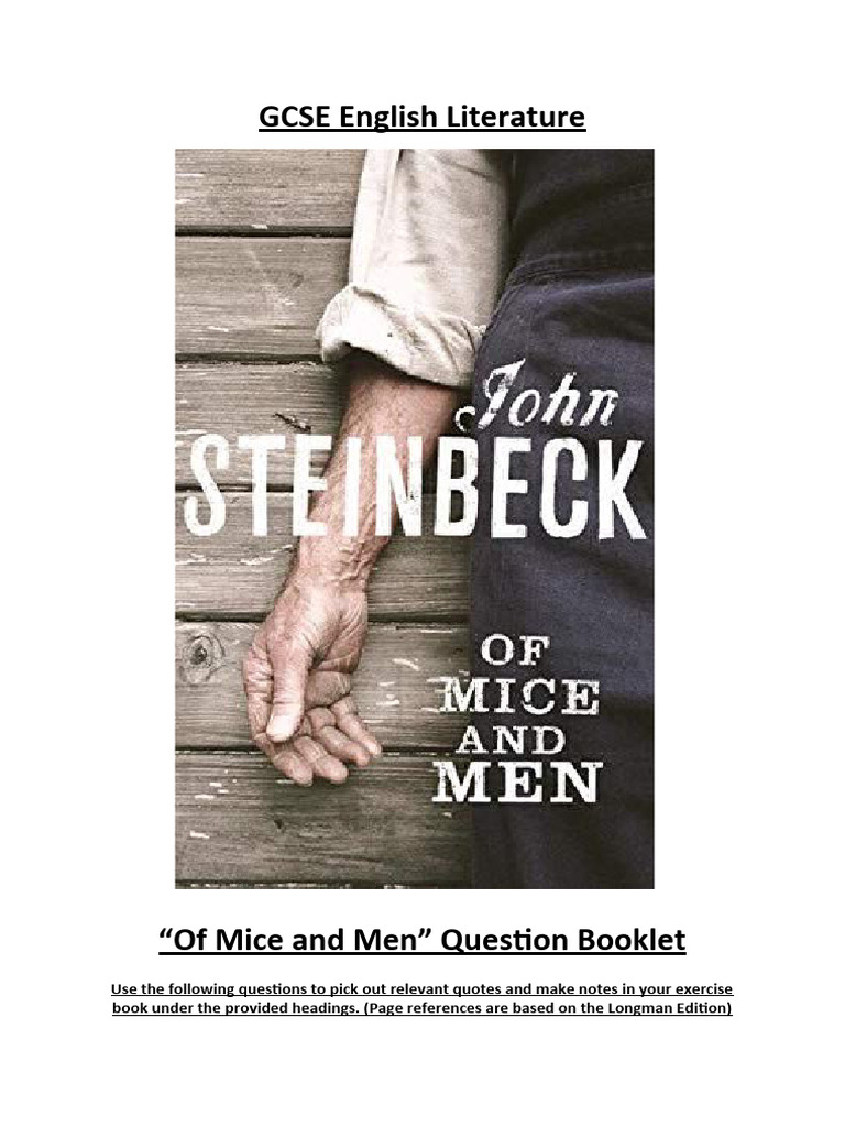 Of Mice and Men: Question Workbook | PDF | Psychology